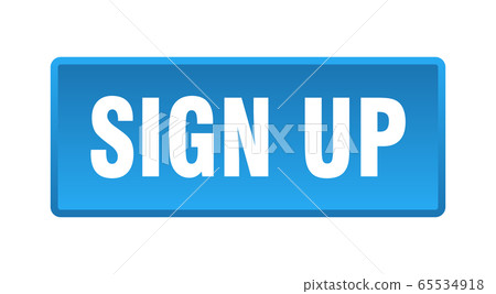 sign up button. sign up square blue push button - Stock Illustration ...