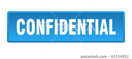 confidential button. confidential square blue push - Stock Illustration ...
