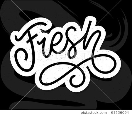 Fresh word hand lettering. Handmade vector - Stock Illustration ...