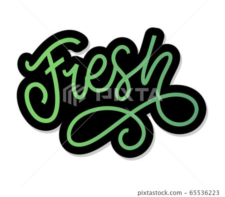 Fresh word hand lettering. Handmade vector - Stock Illustration ...