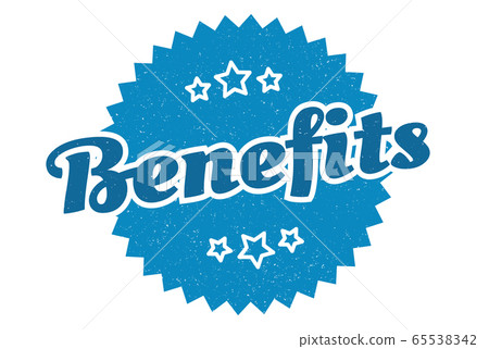 benefits sign. benefits round vintage retro label. - Stock Illustration ...