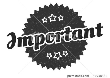 important sign. important round vintage retro - Stock Illustration ...