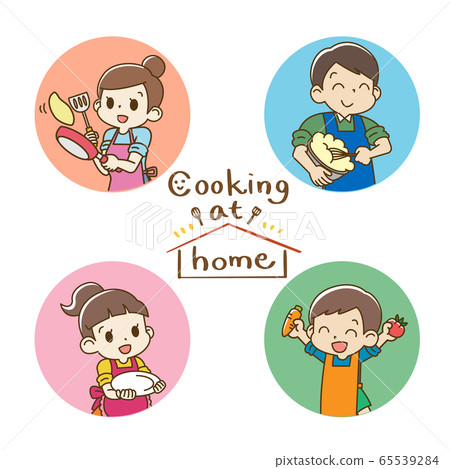 Cooking at home (icon ver) - Stock Illustration [65539284] - PIXTA