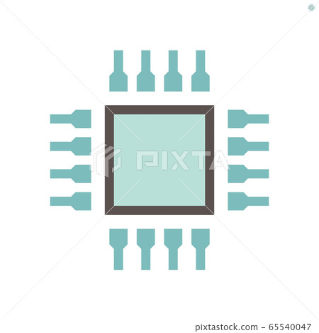 Computer chip processor and technology vector icon - Stock Illustration ...