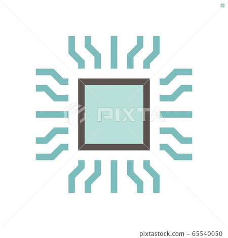Computer chip processor and technology vector icon - Stock Illustration ...