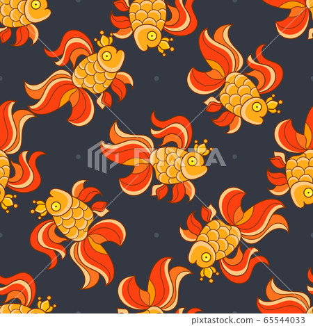 Seamless Goldfish Pattern Is Suitable For - Stock Illustration ...