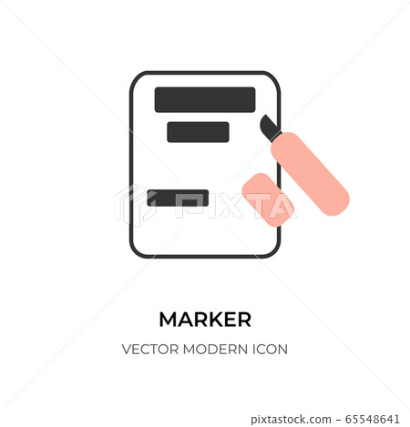 Marker black line icon highlighter task pen vector - Stock Illustration ...