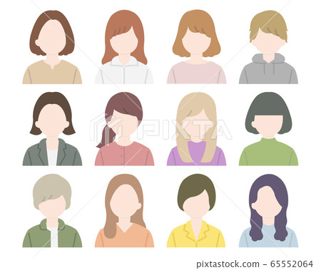 Female icon illustration set - Stock Illustration [65552064] - PIXTA