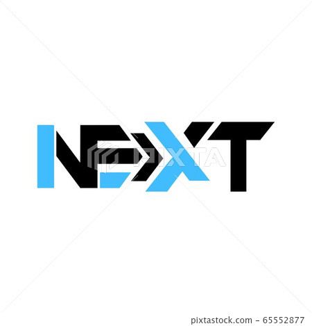 blue NEXT initials letter business and tech logo - Stock Illustration ...
