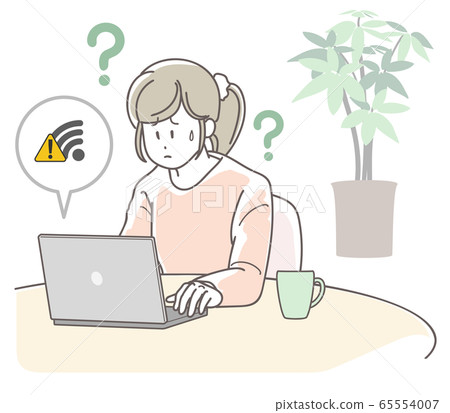 Telework trouble_Communication failure - Stock Illustration [65554007 ...