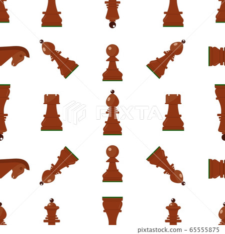 Seamless simple pattern with chess wooden figures. - Stock Illustration ...