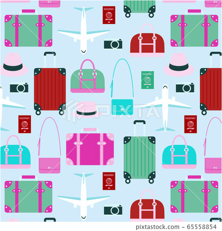 Overseas travel seamless pattern - Stock Illustration [65558854] - PIXTA