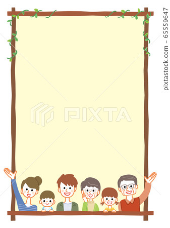 Three generation family frame text space - Stock Illustration [65559647 ...