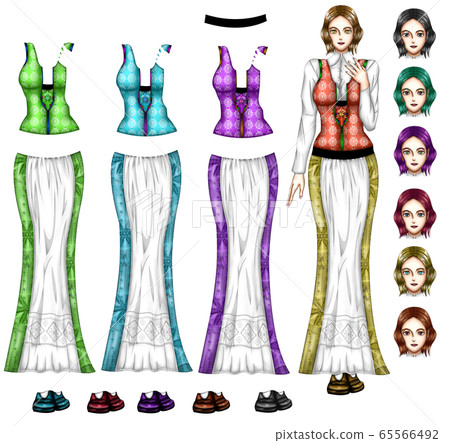 Norwegian folk costume Boonad - Stock Illustration [65566492] - PIXTA