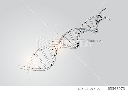 The particles, geometric art of DNA. - Stock Illustration [65568973 ...