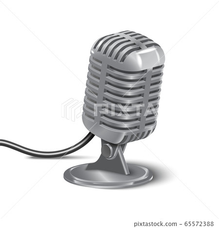 silver studio mic 3D realisic vector - Stock Illustration [65572388 ...