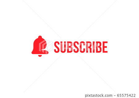 Subscribe button with bell icon. Red button for... - Stock Illustration ...