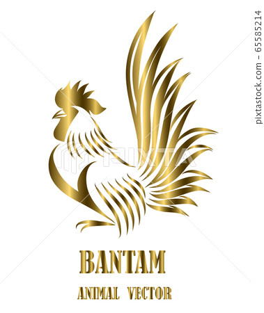 Vector Line Art Illustration logo of a bantam.... - Stock Illustration ...