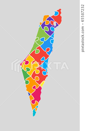 Country Israel map made jigsaw puzzle pieces - Stock Illustration ...