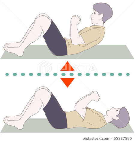 Training, crunch, men - Stock Illustration [65587590] - PIXTA
