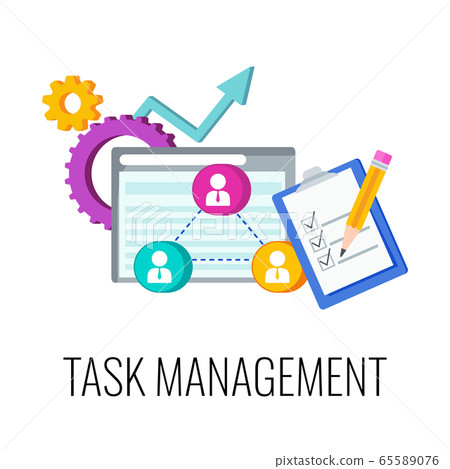 Task management Infographics Pictogram. Flat... - Stock Illustration ...