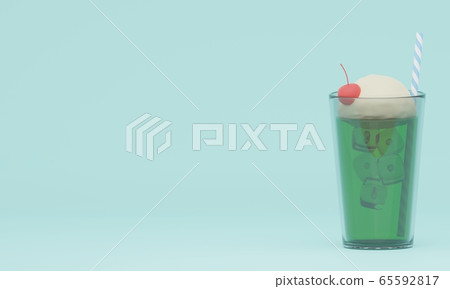 Background summer / cream soda 3DCG illustration - Stock Illustration ...