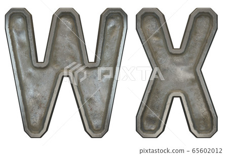 Set of capital letters W and X made of... - Stock Illustration ...