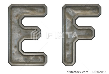 Set of capital letters E and F made of... - Stock Illustration ...