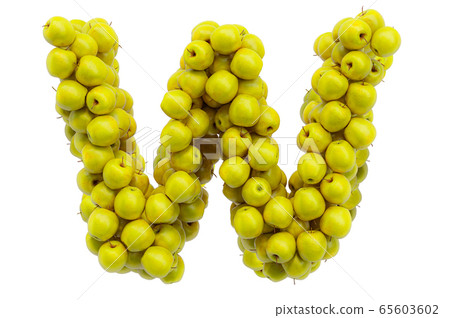 Letter W from yellow apples, 3D rendering - Stock Illustration ...