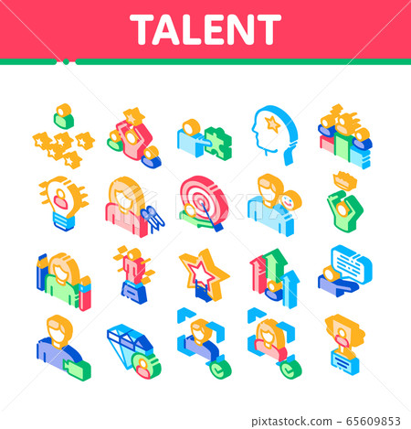 Human Talent Isometric Elements Icons Set Vector - Stock Illustration ...