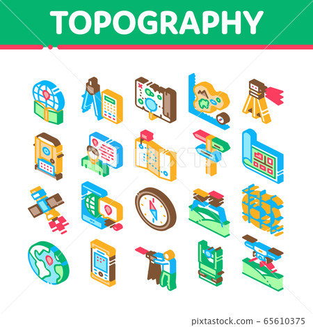 Topography Research Isometric Icons Set Vector - Stock Illustration ...