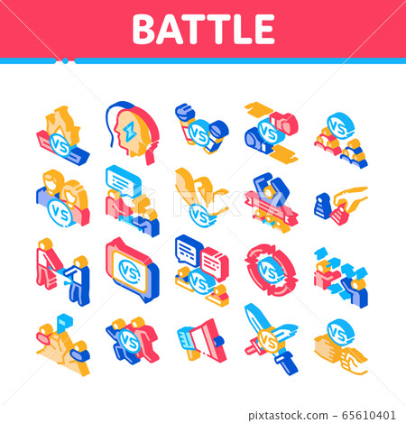 Battle Competition Isometric Icons Set Vector-插圖素材 [65610401] - PIXTA圖庫