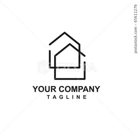 line art real estate, property, and simple house - Stock Illustration ...