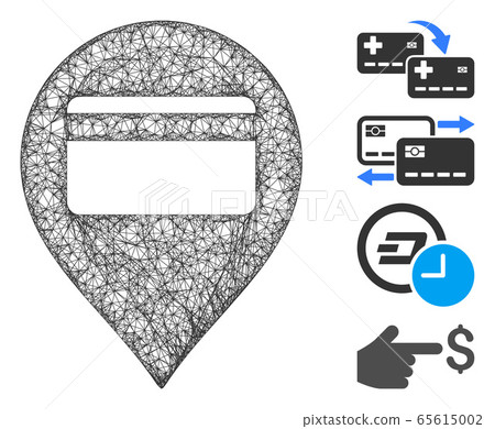 Credit Card Pointer Web Vector Mesh Illustration - Stock Illustration ...