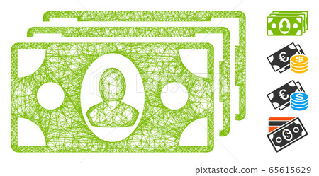 Banknotes Web Vector Mesh Illustration - Stock Illustration [65615629 ...