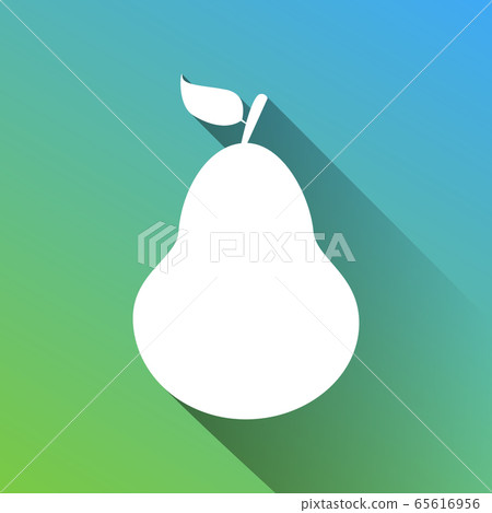 Pear sign illustration. White Icon with gray... - Stock Illustration ...