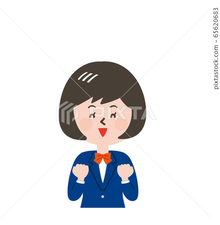 Excited female student expression - Stock Illustration [65620683] - PIXTA