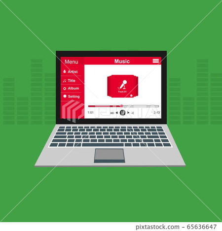 modern media player user interface with panel - Stock Illustration ...