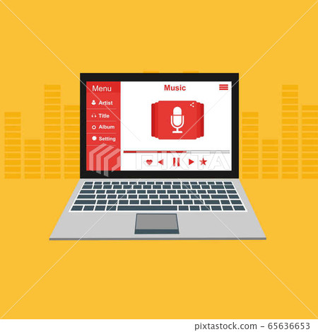 modern media player user interface with panel - Stock Illustration ...