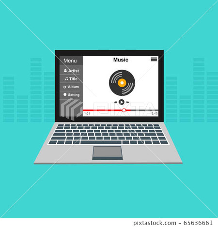 modern media player user interface with panel - Stock Illustration ...