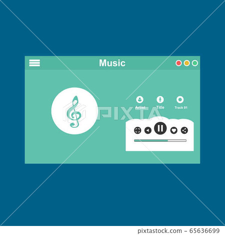Modern Music player app interface vector color - Stock Illustration ...
