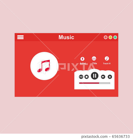 Modern Music player app interface vector color - Stock Illustration ...