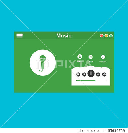 Modern Music player app interface vector color - Stock Illustration ...