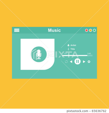 Minimalist Mobile music application interface - Stock Illustration ...