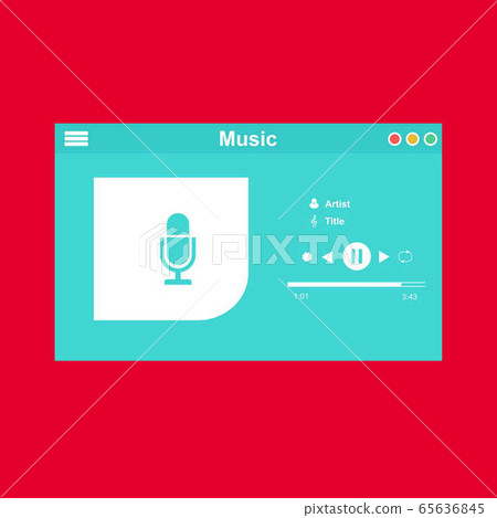 Online FM radio smartphone interface vector - Stock Illustration ...
