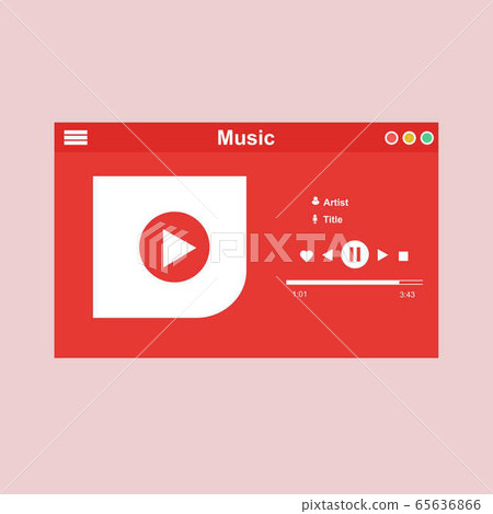 Minimalist Mobile music application interface - Stock Illustration ...