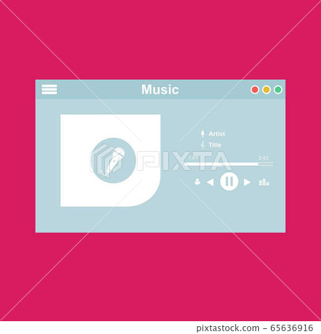 Minimalist Mobile music application interface - Stock Illustration ...