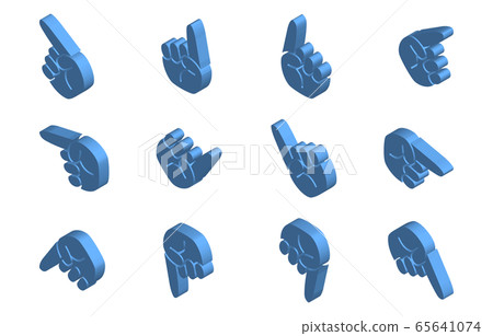 Isometric blue pointing icon set - Stock Illustration [65641074] - PIXTA