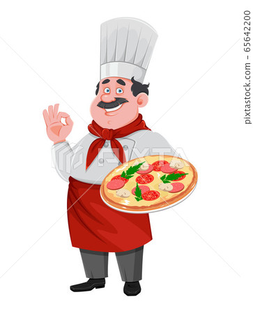 Handsome chef cartoon character. Cheerful cook - Stock Illustration ...