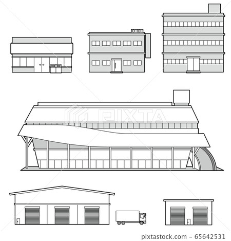 Building Convenience store Shopping mall Warehouse - Stock Illustration ...